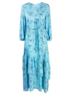 IVY OAK Floral-print Maxi Dress - Blue