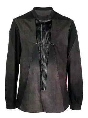 Rick Owens Deconstructed Panelled Denim Shirt Jacket - Grey