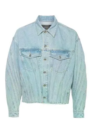 MUGLER Panelled Denim Jacket - Blue