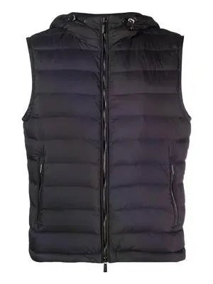MOORER Zipped Hooded Gilet - Grey
