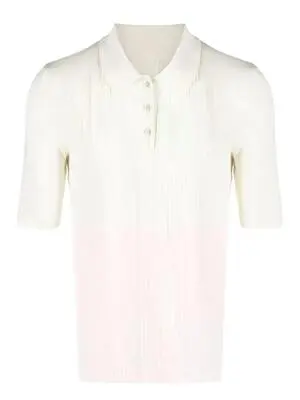 MAISON MARGIELA Four-stitch Knitted Polo Shirt - Neutrals