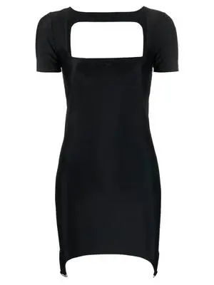 COURREGES Square-neck Cut-out Mini Dress - Black