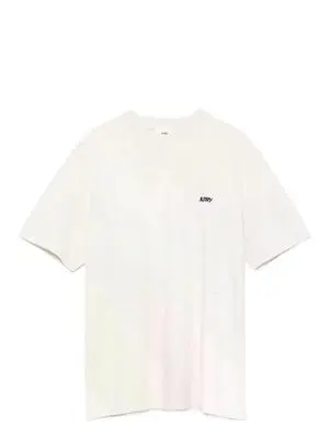 AUTRY Logo-embroidered T-shirt - Neutrals