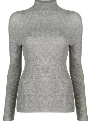 Fabiana Filippi Ribbed Roll-neck Jumper - Grey