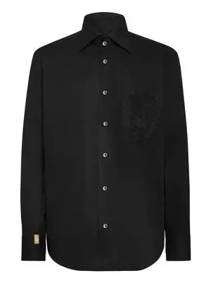 BILLIONAIRE Monogram-embroidered Shirt - Black