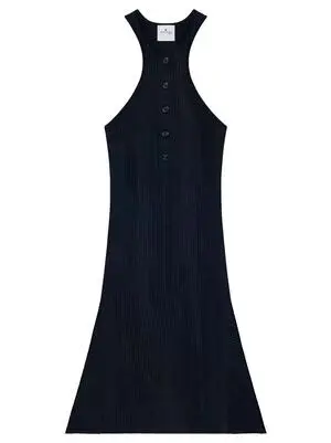COURREGES Cotton Rib Knit Dress - Blue