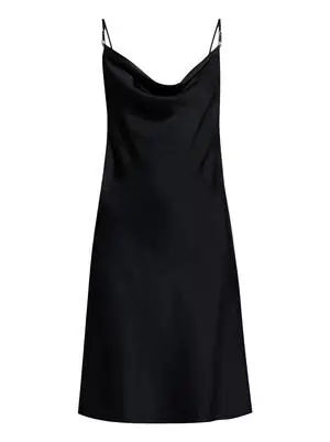 Versace Camisole Dress With Medusa Safety Pin Detail - Black