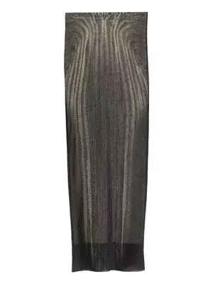 JEAN PAUL GAULTIER Spiral Mesh Maxi Skirt - Black