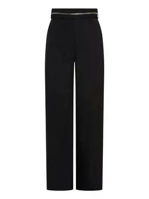 DION LEE Zipped Wool Straight-leg Trousers - Black