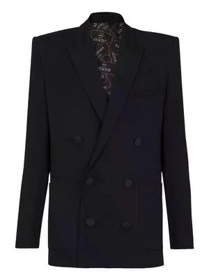 Balmain Double-breasted Wool Blazer - Black