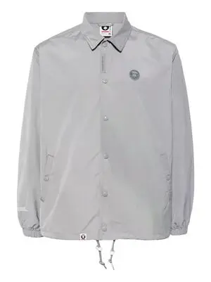AAPE BY *A BATHING APE Logo-appliqué Shirt Jacket - Grey