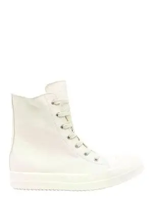 Rick Owens Leather Sneakers Neutrals