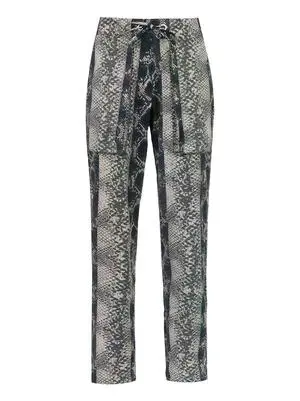 AMIR SLAMA Printed Straight Fit Trousers - Black