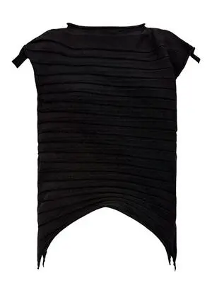Issey Miyake Asymmetrical Stripe Top - Black