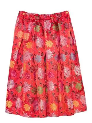 Comme Des Garçons Floral-jacquard Midi Skirt - Red