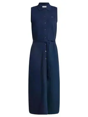 Lacoste Logo-patch Cotton Dress - Blue
