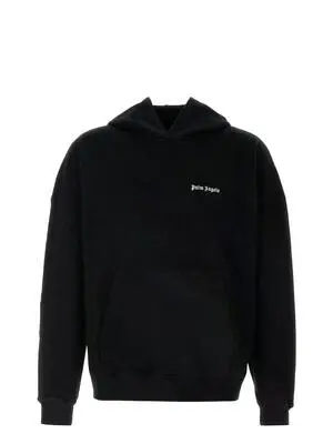 Palm Angels Logo-embroidered Hoodie - Black