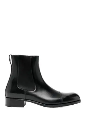 TOM FORD Leather Ankle Boots - Black