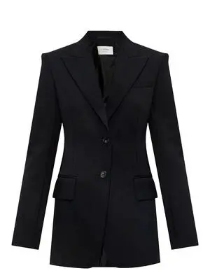 SPORTMAX Single-Breasted Virgin Wool-Blend Blazer