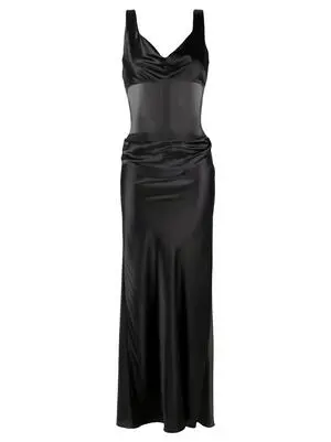 Christopher Esber Sheer-panel Cowl-neck Gown - Grey