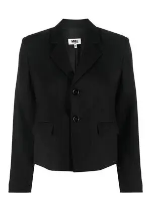 MAISON MARGIELA Striped Single-breasted Blazer - Black