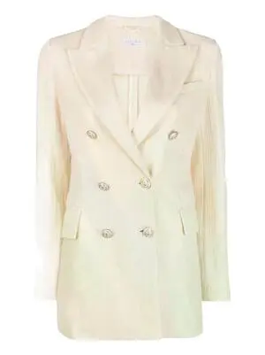 CIRCOLO 1901 Double-breasted Textured Blazer - Neutrals