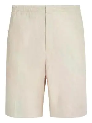 Zegna Oasi Lino Linen Shorts - Neutrals