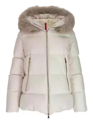 Moncler Laichefur Parka Coat - Neutrals