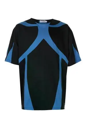 AMIR SLAMA Panelled Round-neck T-shirt - Blue