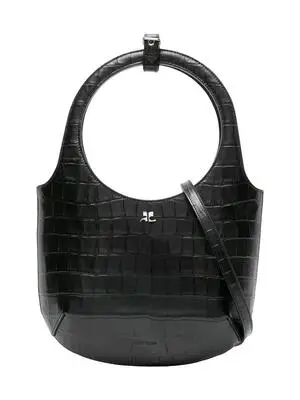 COURREGES Holy Leather Tote Bag - Black