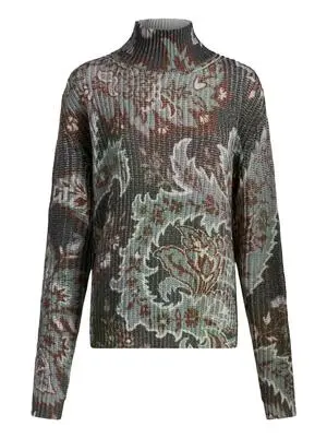 Etro Floral-print Wool Sweater - Blue