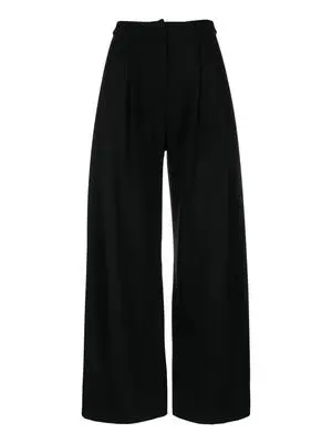 LOULOU Pleat-detail Palazzo Pants - Black