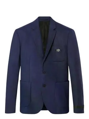 Versace Single-breasted Wool Blazer - Blue