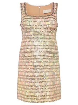 Elie Saab Camaleonte Sequinned Minidress - Neutrals