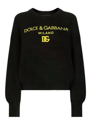 Dolce & Gabbana Logo-print Cashmere Jumper - Black