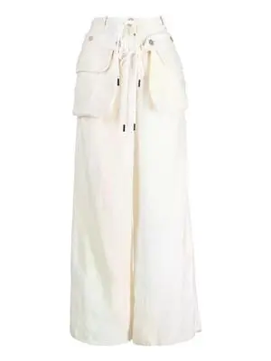 Masnada Detachable-belt Wide-leg Trousers - Neutrals