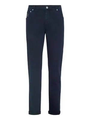 Brunello Cucinelli Logo-embroidered Straight-leg Jeans - Blue