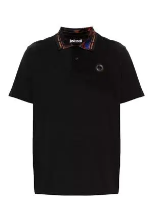 Just Cavalli Logo-appliqué Polo Shirt - Black