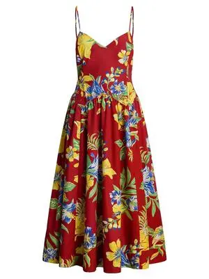 Polo Ralph Lauren Tropical-print Dress - Red