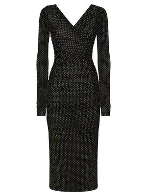 Dolce & Gabbana Polka-dot Tulle Midi Dress - Black