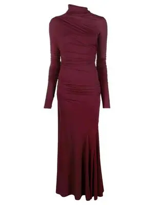 Tove Africa Gathered Maxi Dress Red
