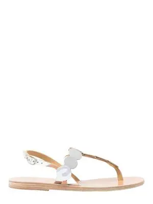 ANCIENT GREEK SANDALS Ilios Leather Sandals - Silver