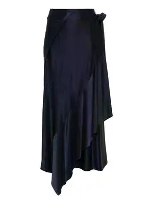 Rabanne Satined Midi Skirt - Blue