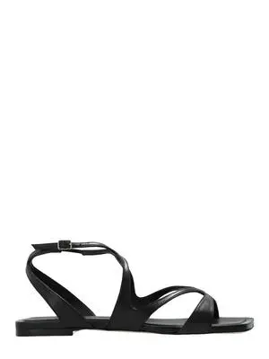 JIMMY CHOO Ayla Nappa Leather Sandals - Black