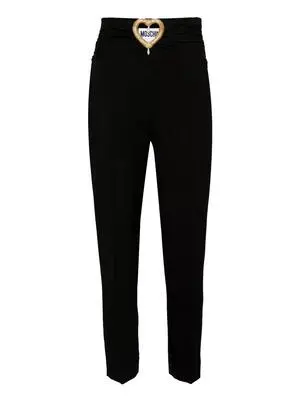 Moschino Heart Cut-out Tailored Trousers - Black