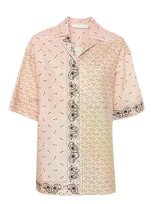 Palm Angels Mix-print Camp-collar Shirt - Pink