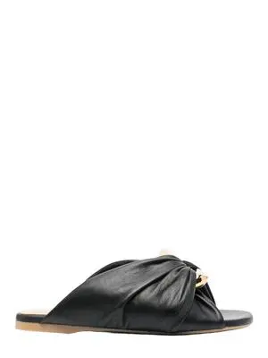 JW Anderson Corner Leather Flats - Black