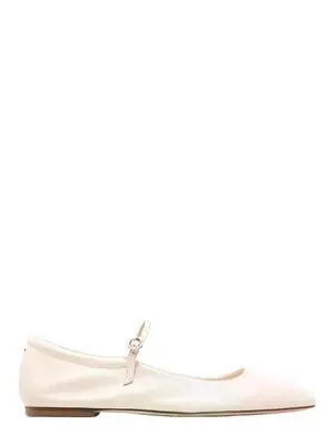 AeydĒ Mary Jane Leather Ballerina Shoes - Neutrals