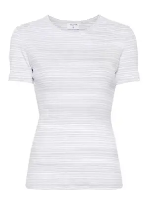 Filippa K Striped Ribbed T-shirt - Blue