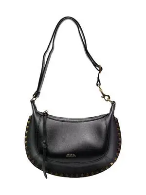 Isabel Marant Étoile Oskan Moon Leather Shoulder Bag Black